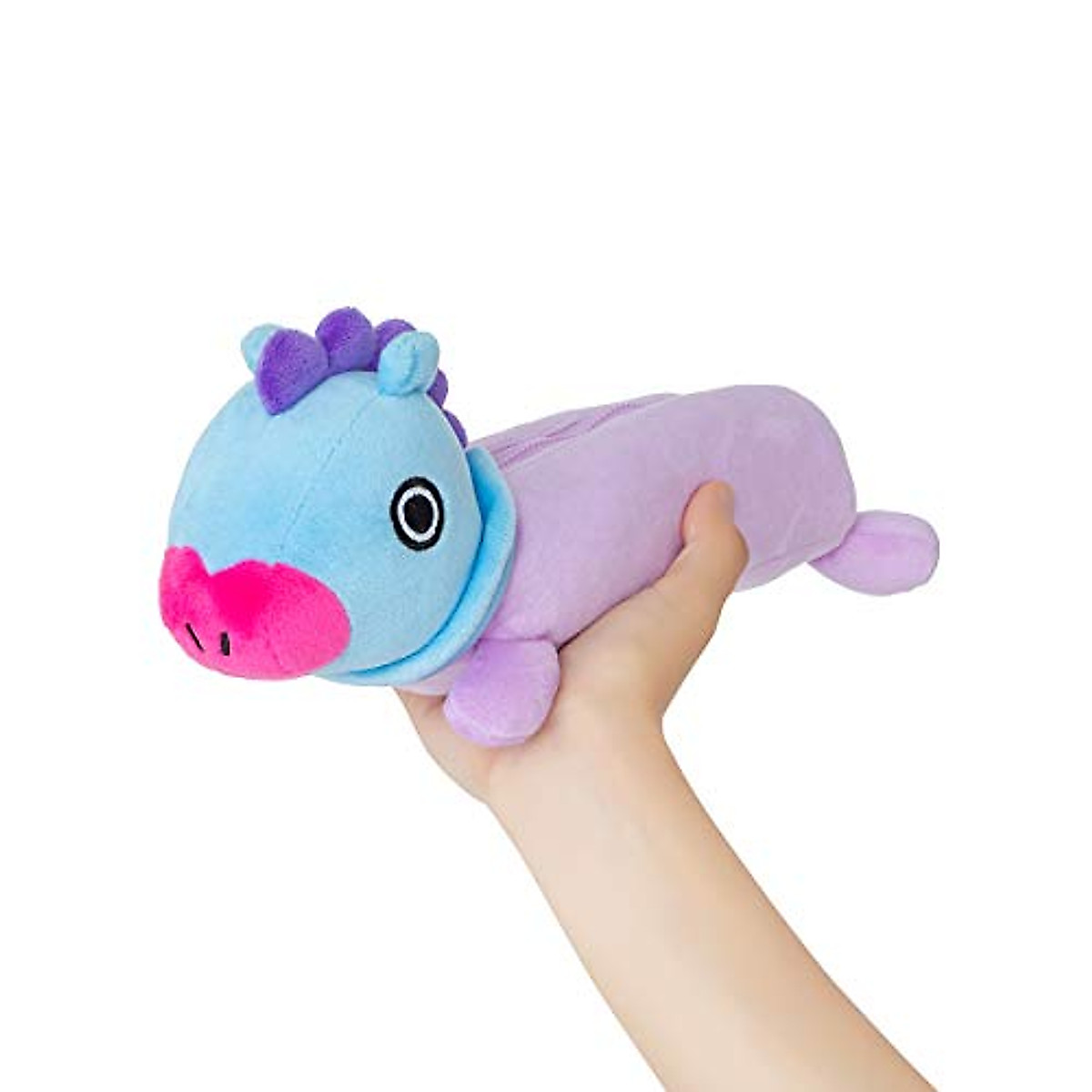 BT21 MANG Character Soft Plush Stuffed Animal Cute Pencil Case Pouch, Purple/Blue