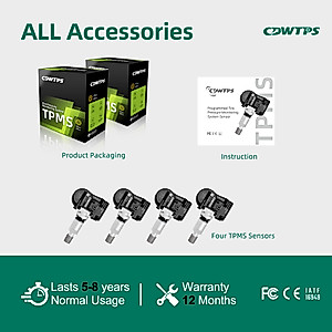 CDWTPS TPMS Sensor for 2006-2010 Chrysler| Dodge| Jeep,433MHZ Tire Pressure Monitor System Replaces# 56053030AC 56029481AB 56029359AB 4-Pack