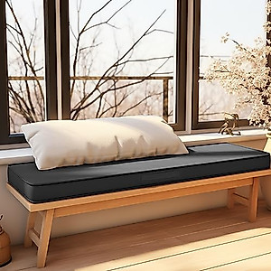 Focuprodu Bench Cushions.Double Piping Bench Cushions for Indoor/Outdoor Furniture,36x14 inchs Outdoor Bench Cushions for Courtyards, Terraces, Swing Cenches (36x14x2.5, Carbon Gray)