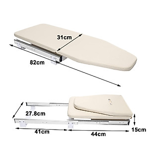 Pull Out Ironing Board 12” x 32” Retractable Hidden Ironing Board Closet Foldable Ironing Board with Heat-Resistant Ironing Board Cover