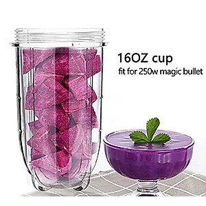 2 PCS Replacement Cups For Magic Bullet Replacement Parts 16OZ Blender Cups Jar compatible with 250W Magic Bullet MB1001 Series Juicer Mixer