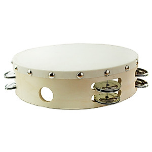 Tambourine 8 inch Double Row Jingles - Handheld Tambourine for Church Kids Adults