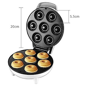 Mini Donut Maker Machine, Electric Non-Stick Donut Maker Machine for Makes 7 Doughnuts, Kid-Friendly Breakfast, Snacks, Donut Print Desserts & More for Home and Travel Use