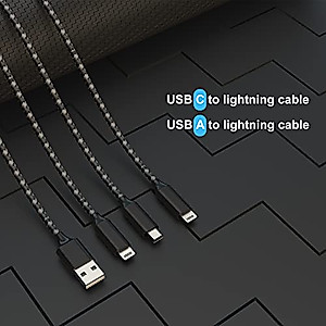 iPhone Fast Car Charger[Apple MFi Certified]Apple Car Charging,38W Dual Pore USB C Car Charger Adapter with 2 Pack Lightning Cable,PD&QC 3.0 Type C Car Charger for iPhone 13/12/11/Pro Max/AirPods/iPad