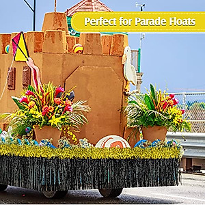 10 Pcs Graduation Parade Float Decorations, Include Foil Fringe Garland Set of 4 and Metallic Twist Garland Set of 6, Car Decorations for Congrats Grad (Black and Gold)