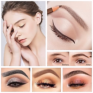 LSxia Waterproof Eye-Brows Pen-cil Set, Pull Cord Peel-off Eyebrow Pencil Microblading Eyebrow Pen Supplies Kit, White Eye-Liner Pencil and Eyebrows Tool Tattoo Makeup For Marking (5+1 Dark Brown)