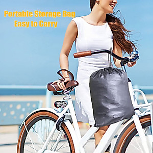 Bike Cover Adult Tricycle Cover Waterproof Bicycle/Motorcycle Storage Cover, Heavy Duty Ripstop Material & Anti-UV, Protect Your Bike from Rain, Dust, Debris Sun for Outdoors Indoors (silver-black)