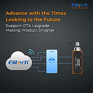 Elitech Wireless Digital Vacuum Gauge Rechargeable Pressure Tester Meter HVAC, Alarms via APP, Offline Recording, Temp Compensation, 1/4" SAE, VGW-Mini
