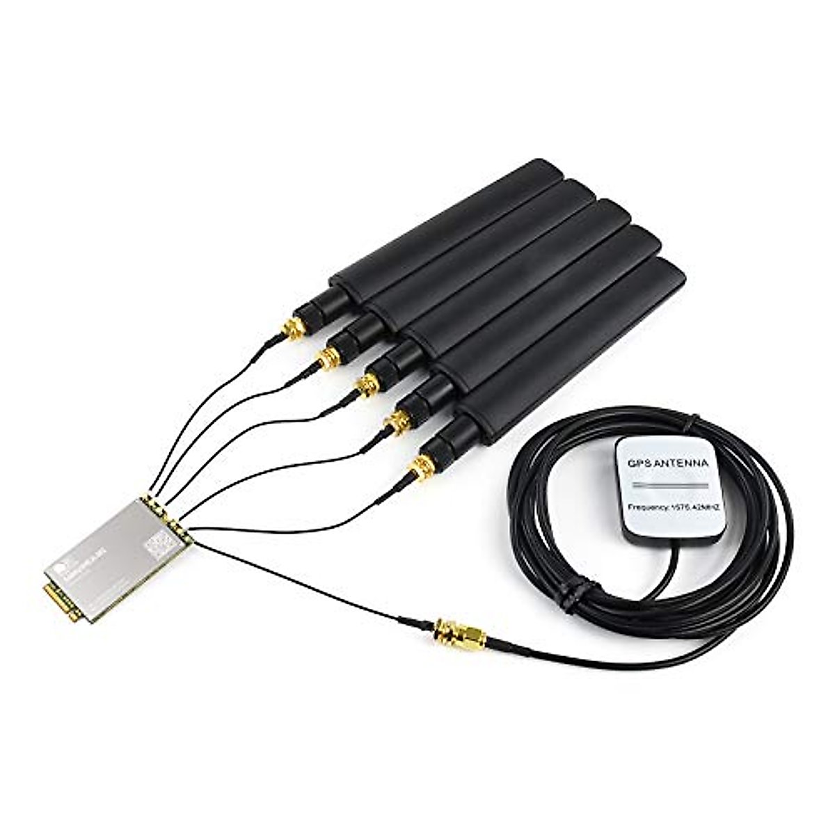 Waveshare SIM8200EA-M2 5G HAT with Antennas 5G/4G/3G Support Snapdragon X55 Onboard Multi Mode Multi Band Applicable for Regions with 5G Sub-6G Signal Coverage