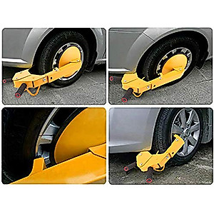 YIBAO, Yellow Trailer Wheel Lock , Anti-Theft Wheel Lock ,Clamp Adjustable Tire Car Boot Lock , for Parking Car Truck RV Boat Trailer