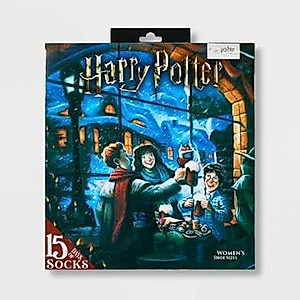 Harry Potter Countdown to Christmas Advent Calendar - Bundle of 15 Hogwarts Socks for Women | One Size Wizard Socks