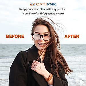OPTIPAK Anti-Fog Lens Wipes Pre-moistened Wipes Glasses Cleaner, Cleaning Wipes for Binoculars, Face Shields, Ski Masks or Swim Goggles, Prevents Fogging on Eyeglasses, Mirrors, Lenses & Windows