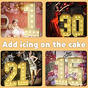 imprsv 4FT Marquee Numbers, Marquee Light Up Numbers for 1st 21st Birthday Decorations, Marquee Light up Letters Anniversary Party Decor, Mosaic Numbers for Balloons Number 1, Pre-Cut Foam Board Kit