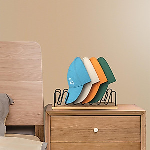 JigJag Hat Organizer for Baseball Caps 2 Pack, Premium Wood and Metal Design Hat Storage for Baseball Caps for 14Caps, Tabletop Hat Racks for Baseball Caps for Closet, Dresser, Entrance (2PCS)