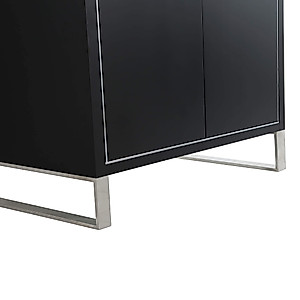 Fine Fixtures Opulence Collection 30 in. W x 18 in. D x 33 in. H Bathroom Vanity in Black Matte with White Carrara Sintered Stone Sink - Chrome Hardware