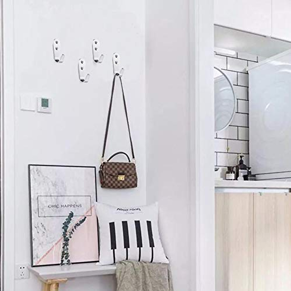 MANMILAI Wall Hooks Heavy Duty Mounted Standard Coat Hooks for Wall Hooks for Hanging Shelf with Hooks