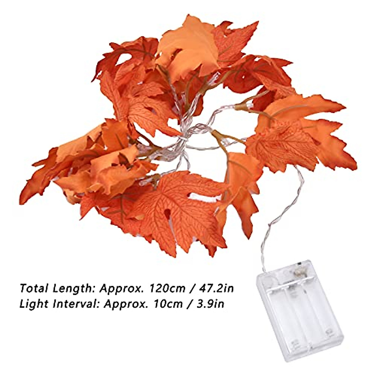 CUTULAMO String Light, Decorative Maple Leaves String Light Vivid Beautiful for Homes Gardens Courtyards Halloween Decoration
