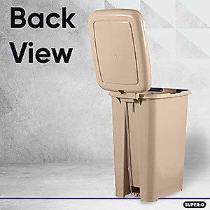 Superio Slim Pedal Trash Can (16 QT) (Beige)