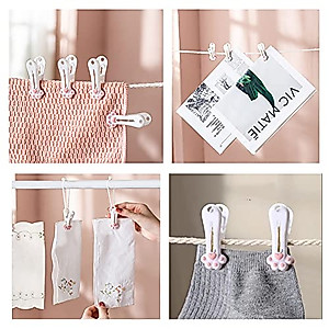 Clothespins Plastic Clothes Pins Heavy Duty Outdoor for Hanging Clothes, Traceless Clothes Pegs, chip Clips, Plastic Sealing Clip, Snack Bags Clips with Cute Cat Claw Pattern