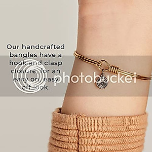 Luca + Danni Green Irish Claddagh Bangle Bracelet with Celtic Knot For Women - Silver Tone Regular Size Made in USA