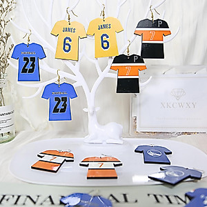 XKCWXY 222Pcs Sublimation Earrings Wood MDF Sublimation Football and Basketball Shirt Earrings Double-Sided with DIY Sublimation Earring Blanks Bulk for Sublimation Jewelry