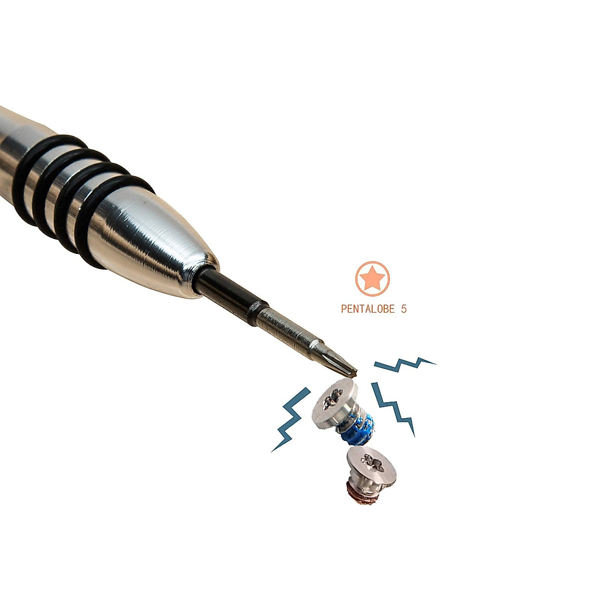 shinedisk 2 Sets Replacement Screws with Screwdriver for MacBook Pro 13 or 15 inch Retina Display A1398 A1425 A1502 2012 to 2015, Bottom Case Cover P5 Pentalobe Repair Tool Kit Laptop PC