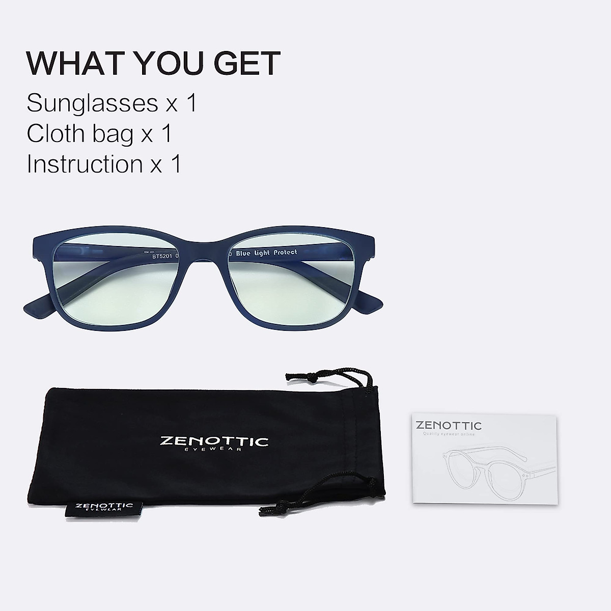 ZENOTTIC Kids Blue Light Blocking Glasses Anti Glare Lens Lightweight Frame Computer Eyeglasses for Boys and Girls(Blue)