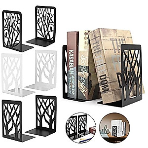 Wonzonewd File Sorters Book Ends Universal Metal Bookends for Shelves Heavy Duty Metal Non-Skid Bookend Supports Book Shelf Holder