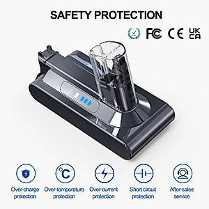V10 Battery Replacement for Dyson, 5000mAh 25.2V V10 Battery Compatible with Dyson V10 Animal V10 Absolute V10 Motorhead V10 Fluffy SV12 Clean Cordless Stick Vacuum Cleaner（NOT FIT SV10）