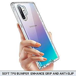 ULAK Galaxy Note 10 Plus 5G Case, Heavy Duty Shockproof Rugged Protection Case Transparent Soft TPU Protective Cover for Samsung Galaxy Note 10 Plus 5G (2019) Without Screen Protector, Crystal Clear