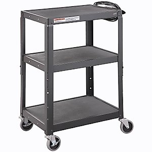 Global Industrial Steel Audio Visual & Instrument Cart - Black