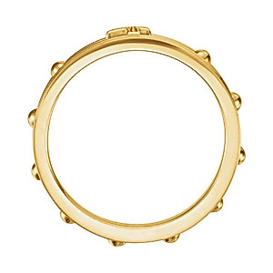 Solid 10k Yellow Gold Rosary Ring Band - Size 12 (Width = 3.2mm)