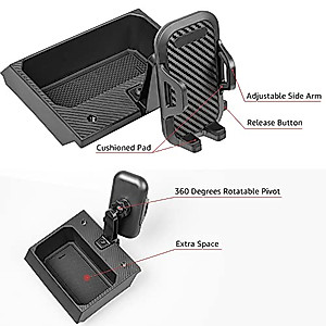 Ecarzo Phone Holder Mount for 2021 2022 2023 Ford Bronco Center Console Dash Storage Tray Cell Phone Stand Sunglass Holder Accessories