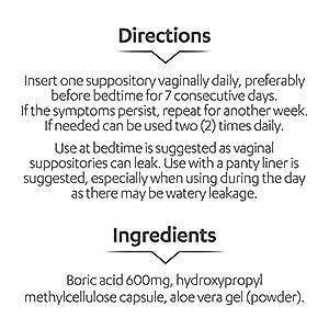 AZO Boric Acid Vaginal Suppositories, Helps Support Odor Control and Balance Vaginal PH with Clinically Studied Boric Acid, Non-GMO, 30 Count