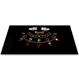 Poker Supplies Baccarat Casino Table Black Felt Layout - 72 x 36 Inches!