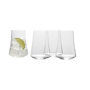 Mikasa Aline Set of 4 Highball Tumbler Cups, 17-Ounce, Clear