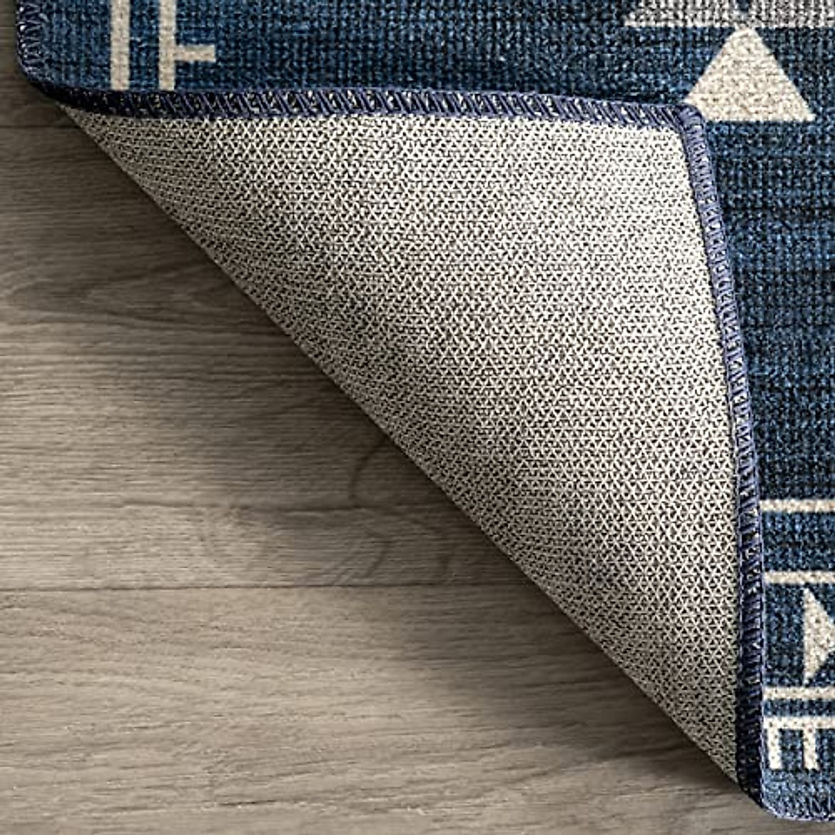 nuLOOM Evalyn Machine Washable Southwestern Motif Area Rug, 5' x 8', Navy