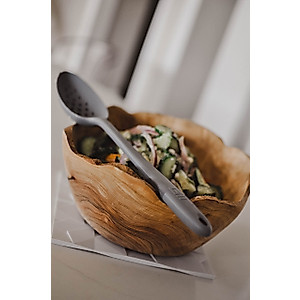 GIR: Get It Right - 13.5" Slotted Spoon, Black - Silicone Perforated Spoon for Cooking, Mixing, Serving - Strainer & Skimmer - Heat Resistant to 425°F - Non Toxic, Dishwasher Safe, Unibody Design