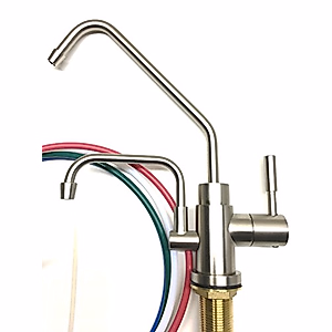 Universal Ionizer Faucet for Under Sink Installation - Brushed Nickel Finish with Installation Kit (Kit B - 3/8" Line Size, 1/4" Ionizer Fitting Size)