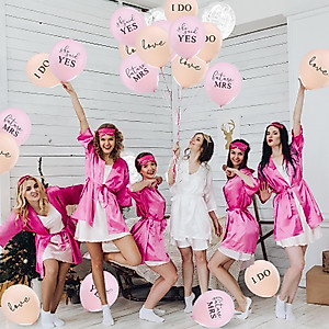 36Pcs Bachelorette Bridal Shower Engagement Party Balloons Mixed Pack Of Hen Do Balloons Love Shape Paper Scraps Balloons for Bachelorette Bridal Shower Engagement Wedding Party Decorations