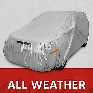 Motor Trend Safeguard Car Cover for Vans/SUV - Advanced Protection Formula All Weather Waterproof Outdoor Vehicle Cover, Fits Vans & SUVs up to 185" L (OV-640_N)