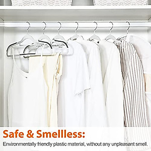 ELONG HOME Plastic Hangers 30 Pack, Non Slip Slim Clothes Hangers, Heavy Duty Thin Plastic Hangers, 17.1" Coat Hangers for Hanging Women/Men Clothes