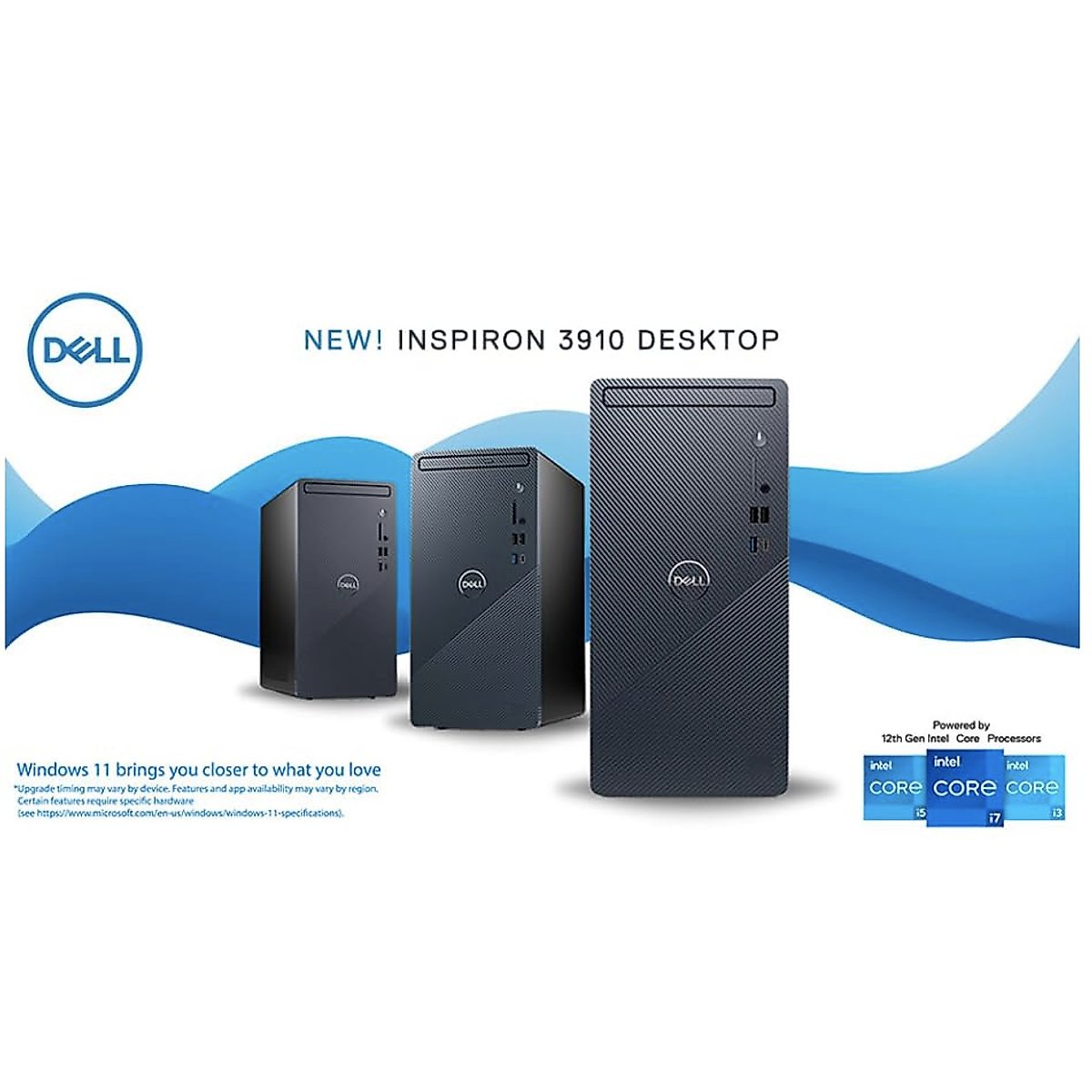 Dell Newest Inspiron 3910 Desktop PC, 12th Gen Intel Core i9-12900K Processor, 64GB DDR4 RAM, 1TB SSD + 1TB HDD, Intel UHD Graphics 730, WiFi 6, DVD, HDMI, USB-C, Windows 11 Home