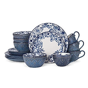 Pfaltzgraff Gabriela Blue 16-Piece Dinnerware Set, Service for 4