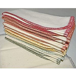 Gina's Soft Cloth Shop 1 Ply Organic Cotton Flannel Paperless Towels 11x12 Inches Set of 10 Earthtones Assortment