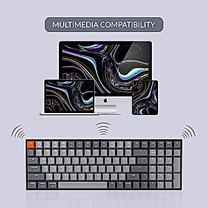Keychron K4 96% Layout 100 Keys Wireless Bluetooth 5.1/Wired USB Mechanical Gaming Keyboard with Gateron G Pro Blue Switch RGB Backlight N-Key Rollover for Mac Windows PC-Version 2
