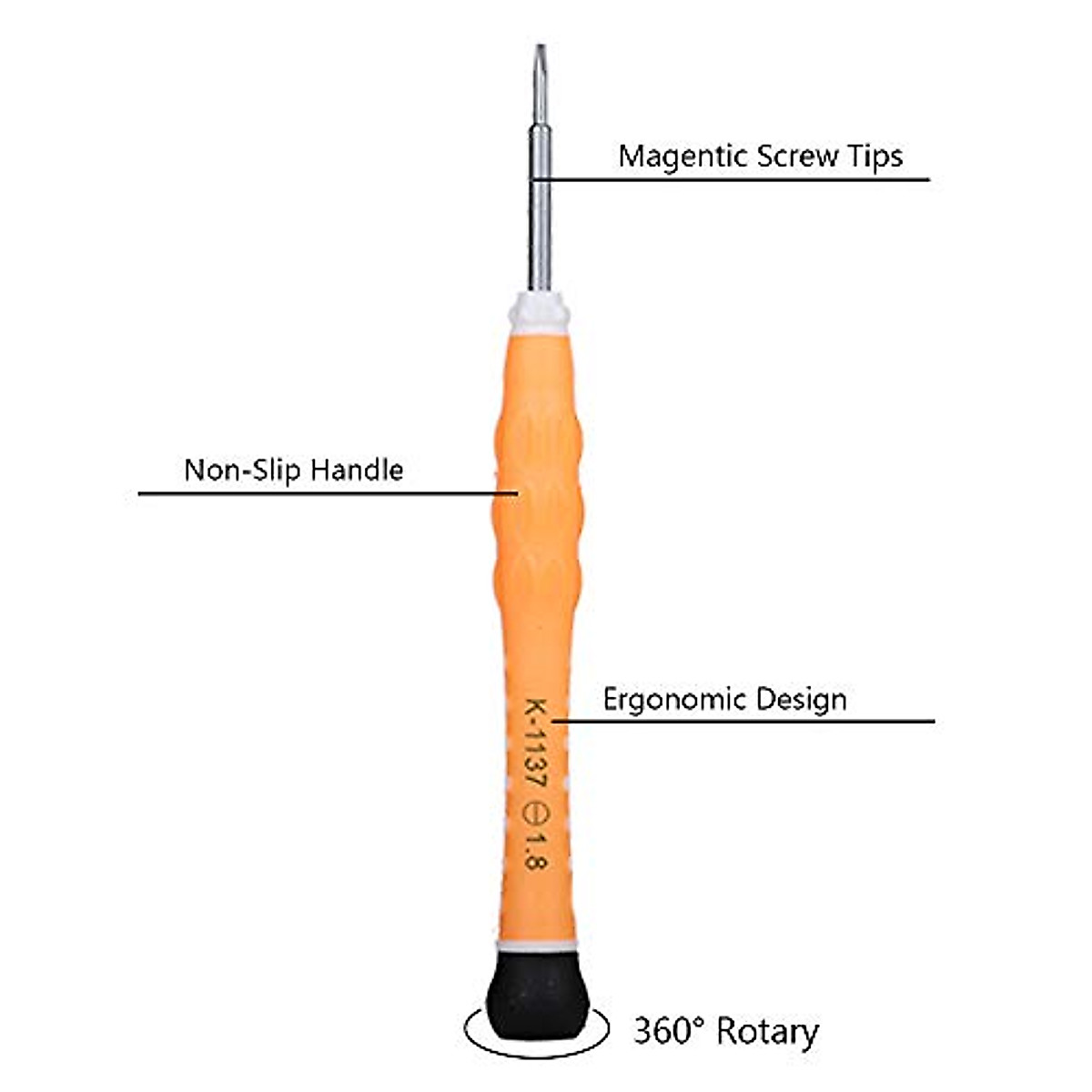KER Precision Screwdriver Set of 6, Mini Screw Driver Professional Repair Tool Kit for Eyeglass, Glasses, Sunglasses, Electronics, Small Toys, PC, Clock and Watch (yellow)