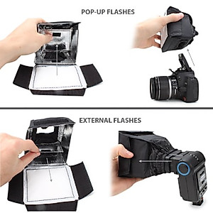 ENHANCE Camera Light Diffuser Softbox for Pop Up and External Speedlites with Foldable, Universal Design, Compatible with Neewer, Altura, Youngnuo, Canon, Nikon, and More Speedlite Flashes
