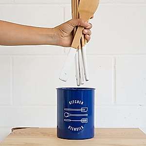 Now Designs Powder-Coated Steel Utensil Crock, Navy