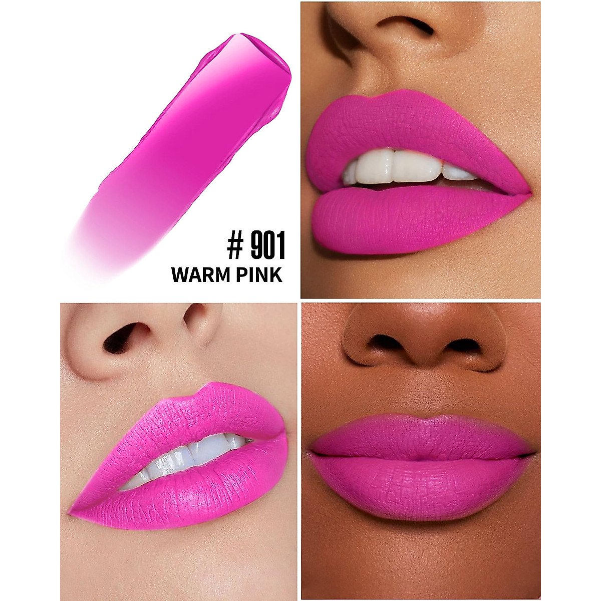 HANLADY Pink Lipstick Matte, Bright Pink Liquid Lipstick Long Lasting for Women, Smudgeproof Lipsticks Color Stay Lip Stain No Transfer No Smear, Vegan & Cruelty-Free (901 Cool Pink)